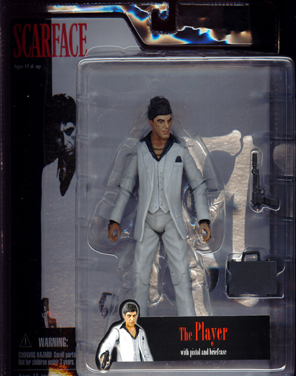 7 inch Scarface Player white suit angry Figure Mezco