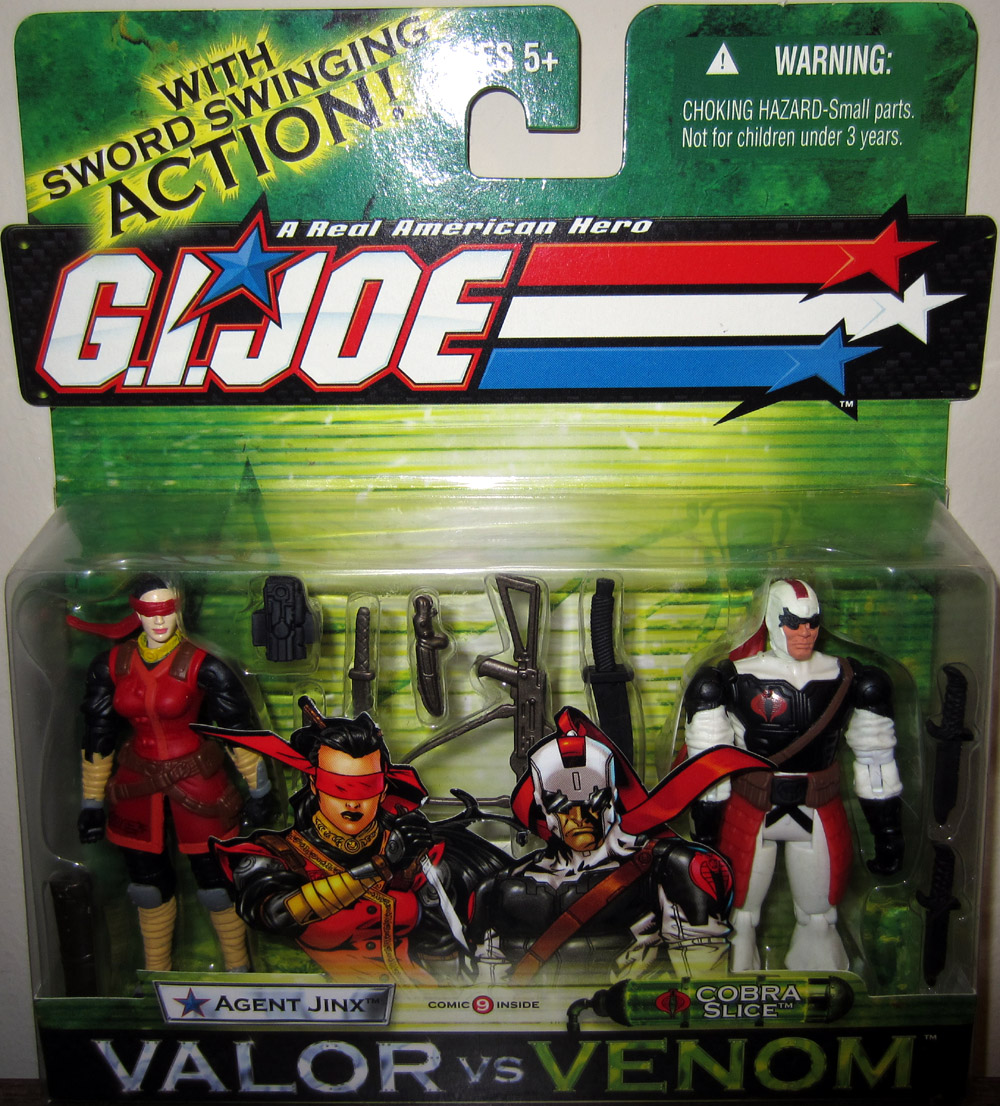 Agent Jinx vs Cobra Slice Action Figures GI Joe Valor vs Venom