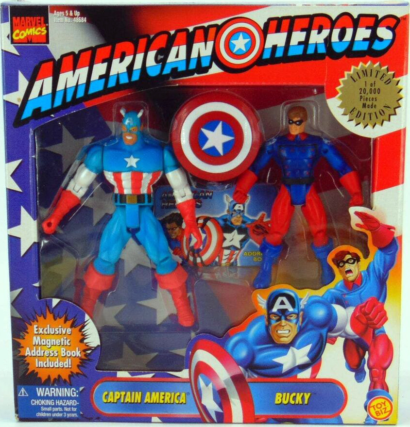 Captain America and Bucky American Heroes Action Figures Toy Biz