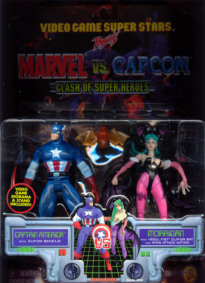 Captain America vs Morrigan Action Figures Toy Biz