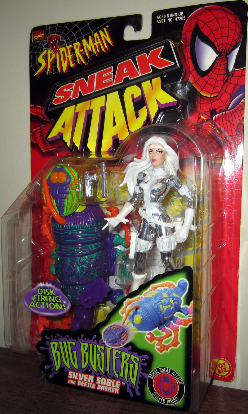 Silver Sable Figure Spider-Man Sneak Attack Bug Busters
