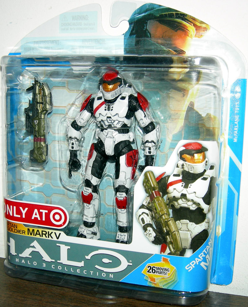 Spartan Soldier Mark V white red Action Figure McFarlane