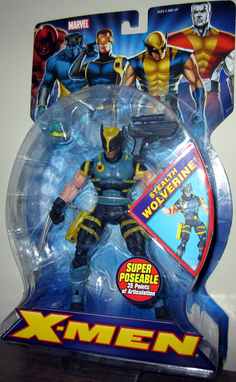 Stealth Wolverine Figure Super Poseable X-Men Toy Biz
